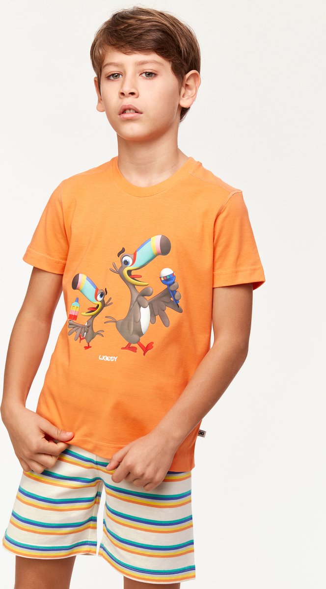 Woody pyjama jongen - oranje - toekan - 231-1-PUS-S/539 - maat 128 ...