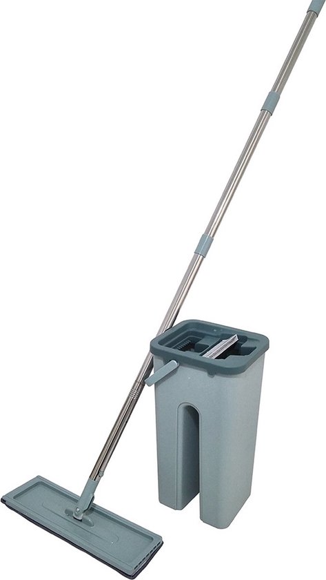 Dweil - Mop - Blauw - Dweilset - 2 In 1 Spoel en wring emmer - 5.7 L ...