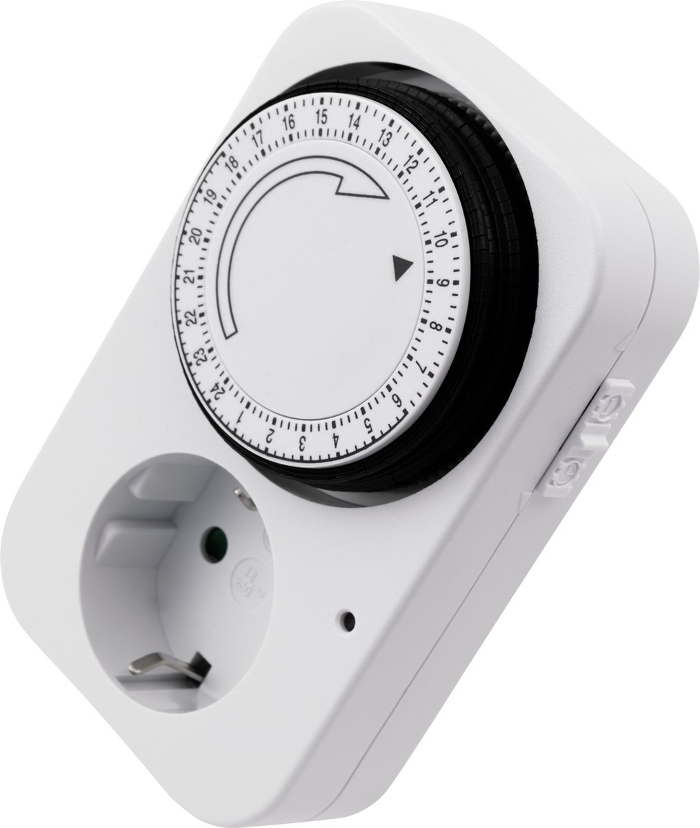 Tijdschakelaar voor binnen - Analoge timer schakelaar - Doorvoerstekker ...