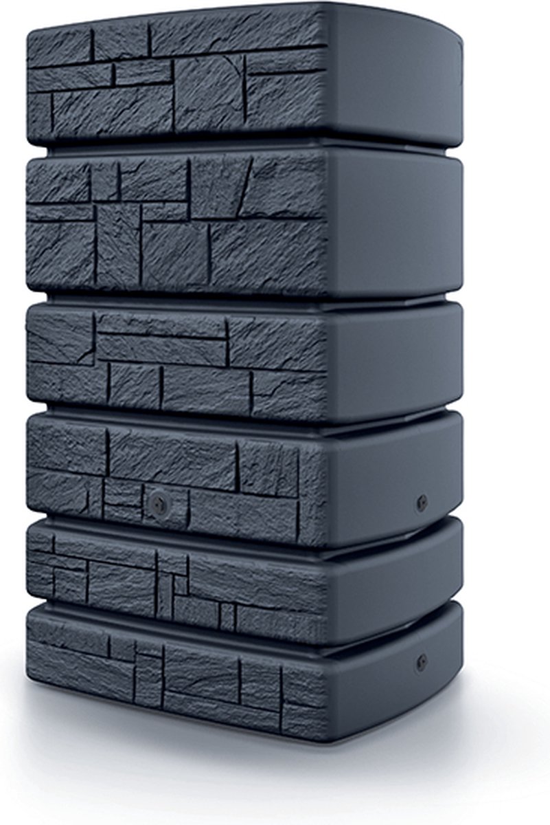 Regenton Stone Tower 500 liter - Antraciet | Steen effect Muur regenton ...