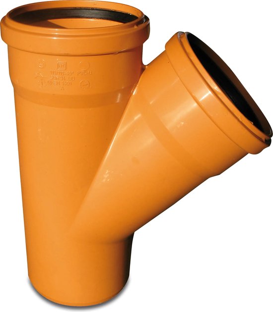 T-stuk 45° PVC-U 200 mm x 125 mm x 200 mm SN4 manchet x manchet x spie roodbruin | bol
