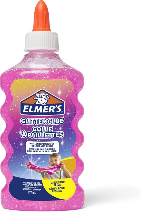 Elmer's PVA glitterlijm | roze | 177 ml | uitwasbaar en kindvriendelijk ...
