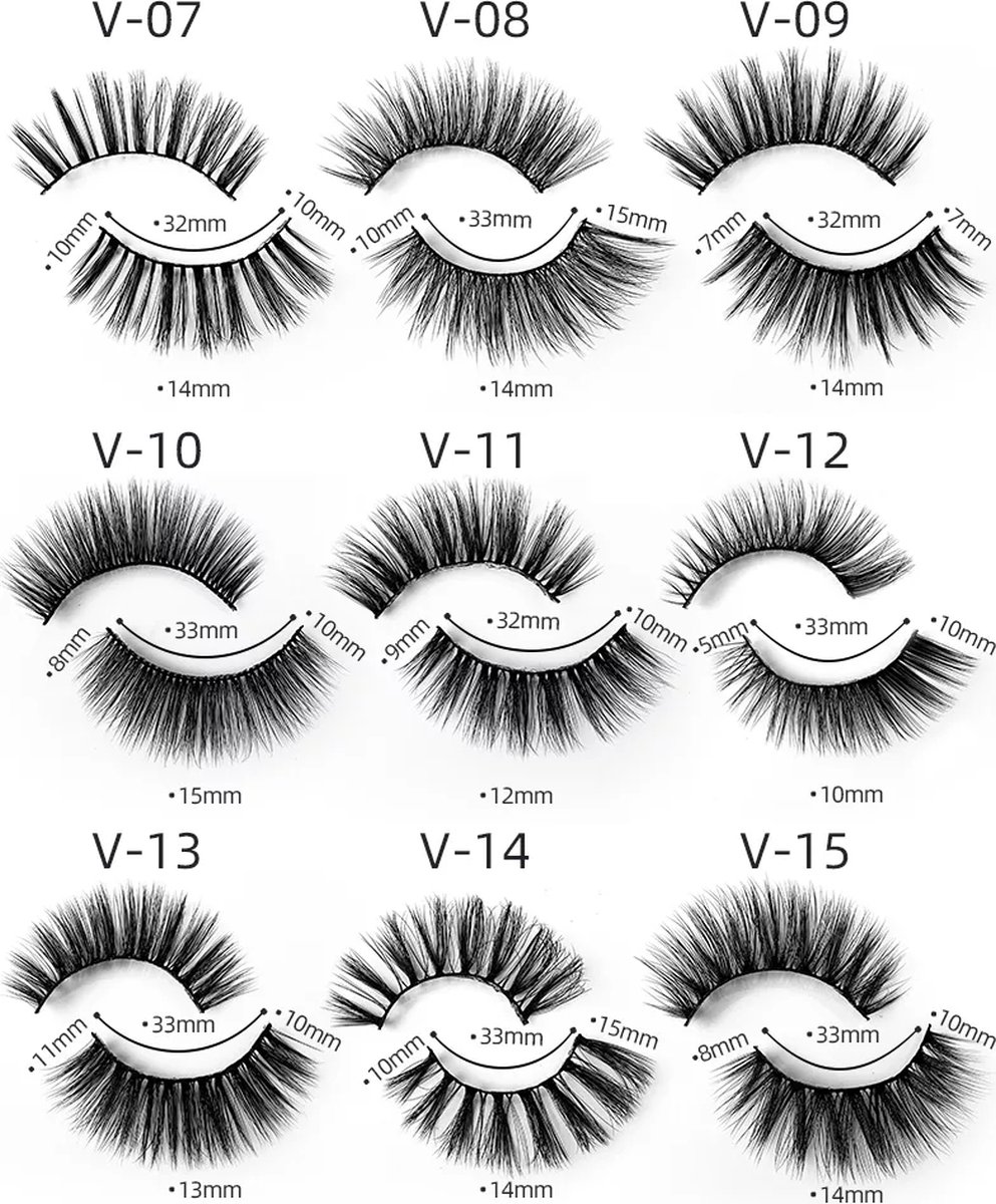 Nep Wimpers -3D Volume -Valse Wimpers -3D Faux-Luxury Lashes-12mm-v11 ...
