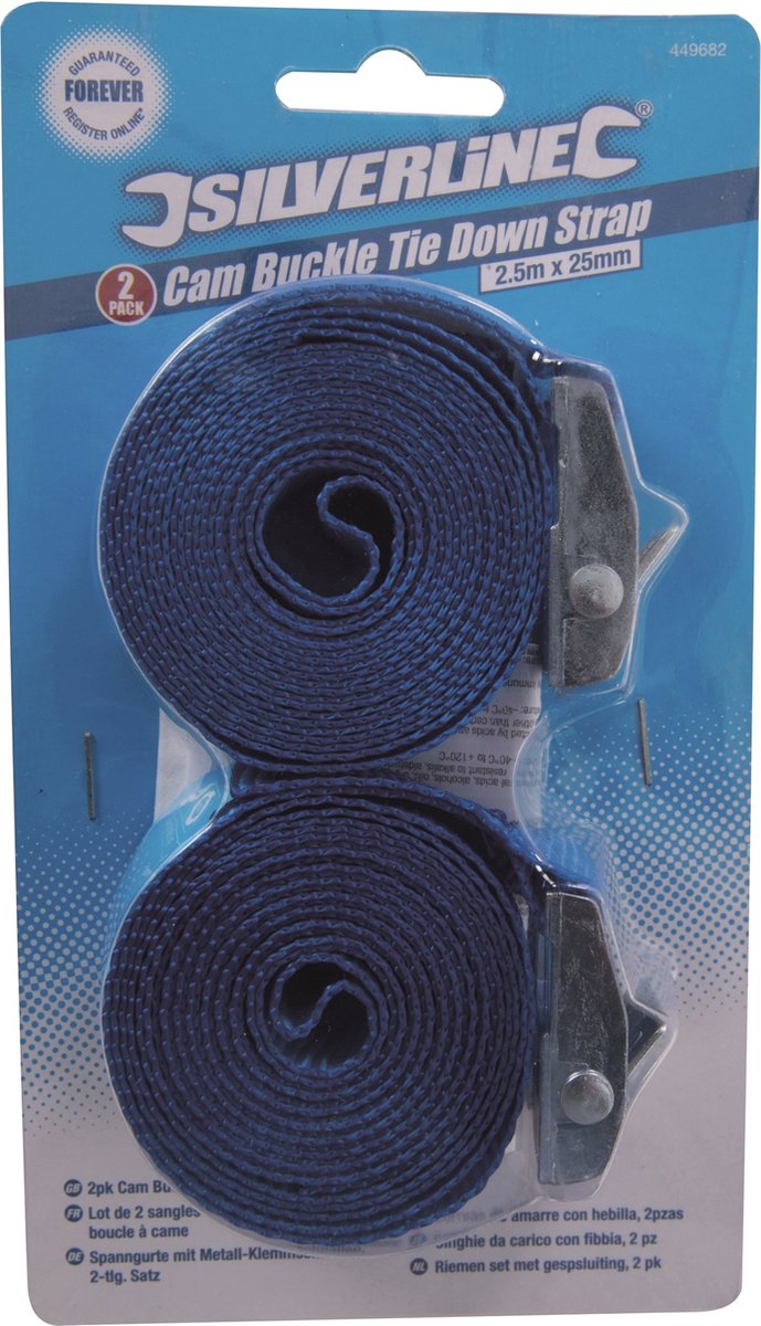 Silverline Riemen Set met Gespsluiting - 2.5 meter x 25 mm - 2 stuks ...