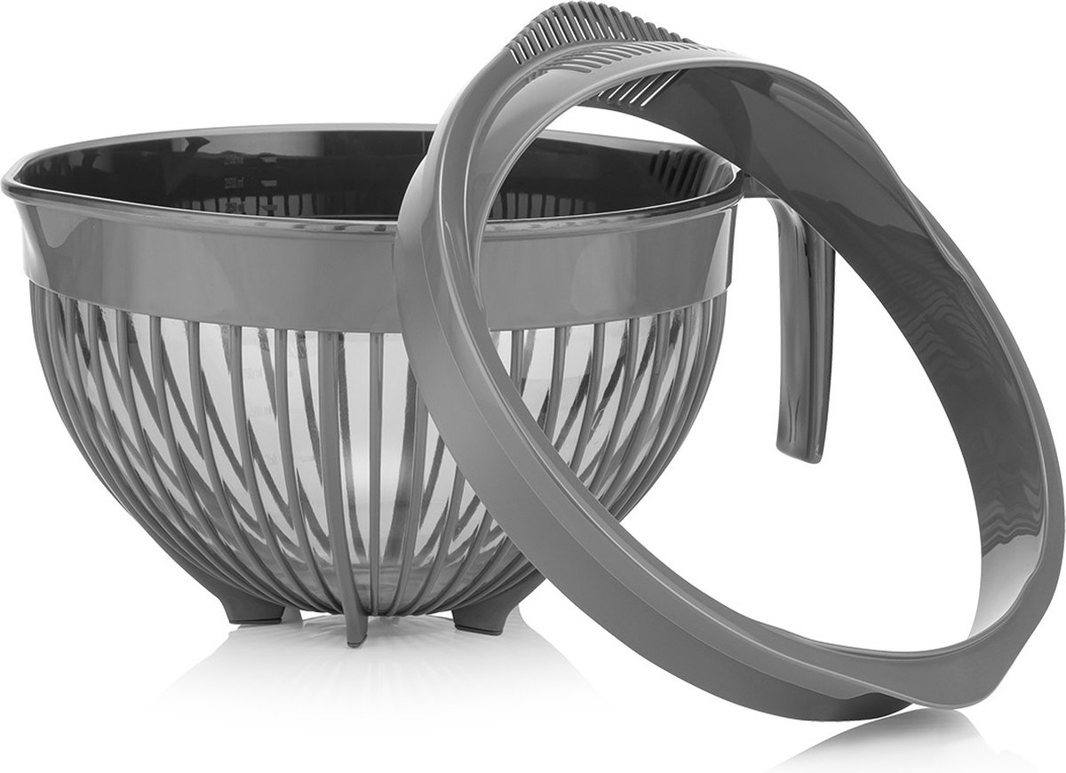 Folly life - 2 in 1 Vergiet - Mengkom - grijs - rond - 3 Liter - Zeef ...