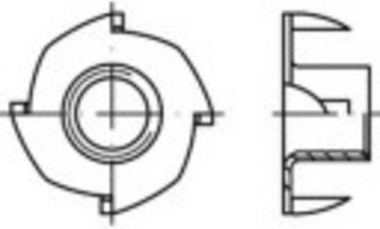 TOOLCRAFT 159331 Inslagmoeren - M10 Staal - Galvanisch verzinkt - 100 ...