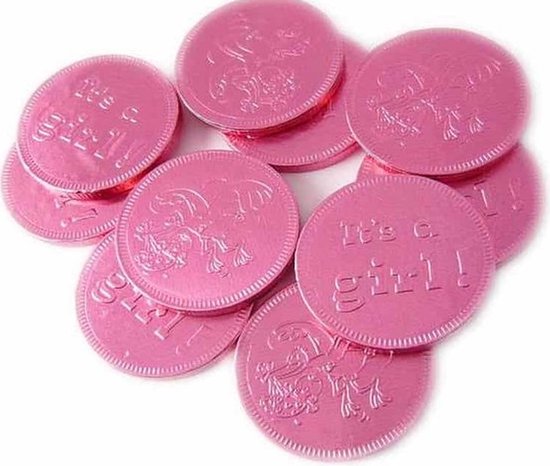 geboorte chocolade muntjes, babyshower chocolade muntjes It's a girl ...