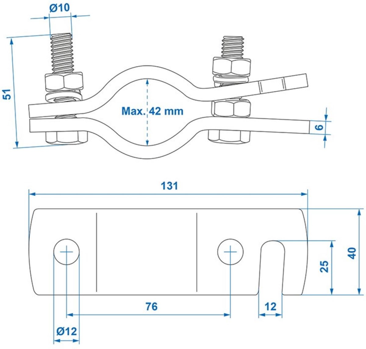 Pro Plus Trekhaak Hulpkoppeling - Klemdeel - met Sleuf - Zwart | bol