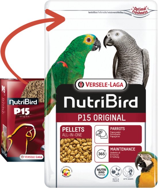Papegaaienvoer Nutribird p15 original onderhoudsvoeder 2 x 1kg | bol.com