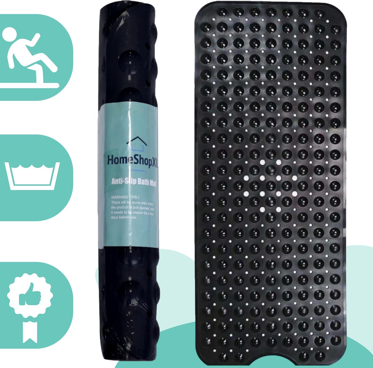 The Original - Badmat Antislip - Zwart - 100x40cm - Antislipmat ...