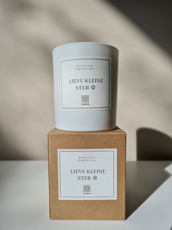 SANA Herdenkingskaars - Geurkaars - Wit - LIEVE KLEINE STER - 30 ...