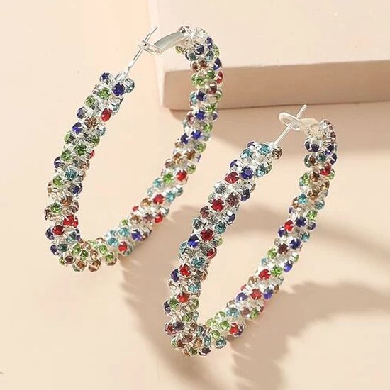 Ring Oorbellen Zilverkleurig staal - Zilver - Ronde oorbellen ...