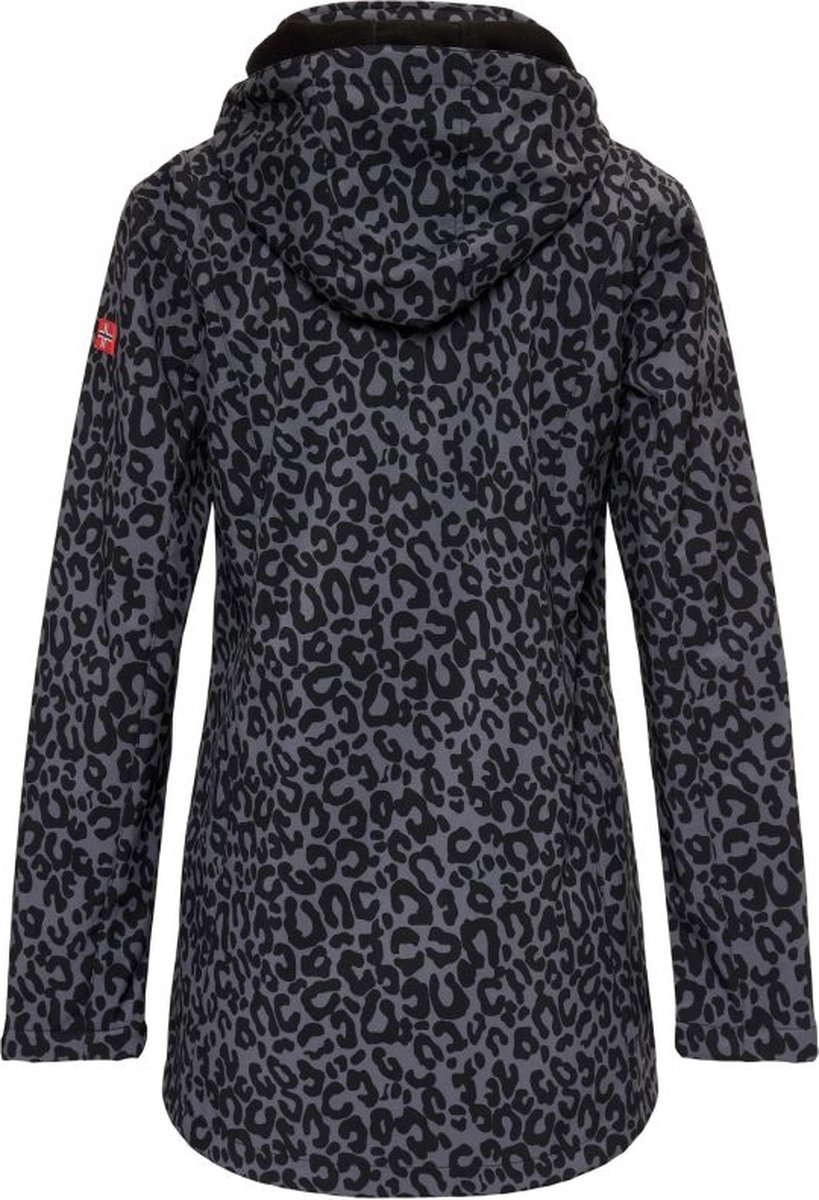 Nordberg Run Leopard Softshell Outdoorjas - Dames - Antraciet - Maat L ...