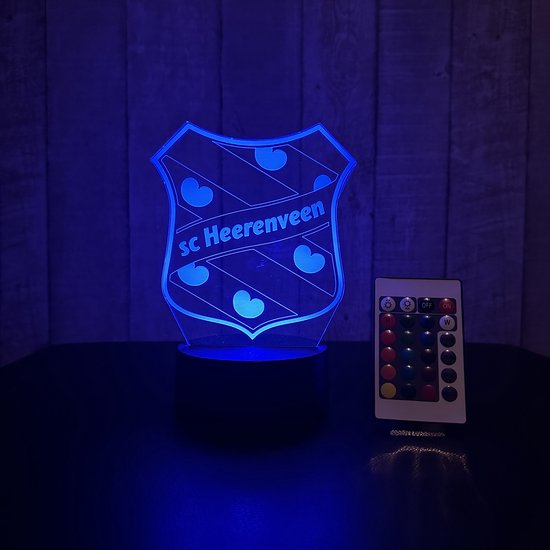 Klarigo® Nachtlamp – 3D LED Lamp Illusie – 16 Kleuren – Bureaulamp ...