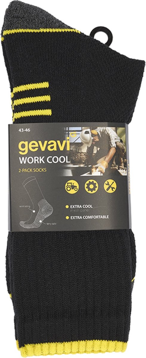 Gevavi Workwear - GW53 Work Cool sok 2 paar/bundel grijs | bol.com