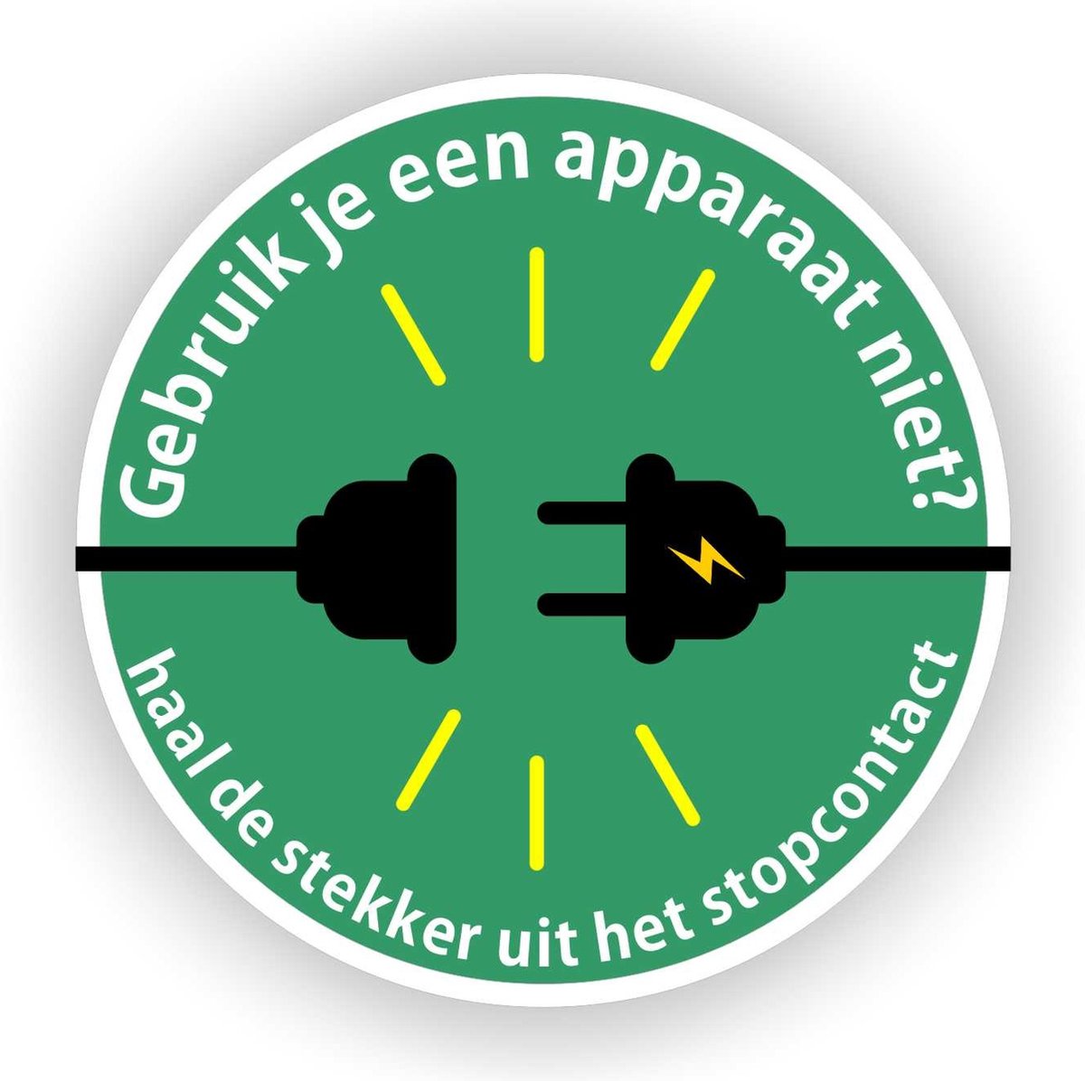 Stekker uit het stopcontact sticker 20 cm | bol