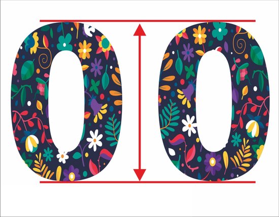 Nummer 0 stickers set van 2 stuks. | bol.com