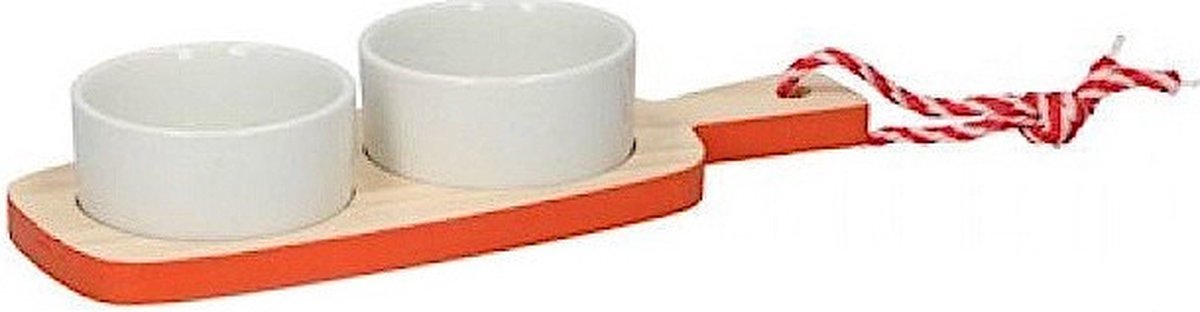 Alpina Tapas Amuse set Hout - porselein- 23 cm - Blank - rood - 3-del ...