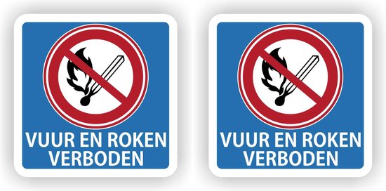 Jerma - Vuur en Roken Verboden - Stickers - Set van 2 Stickers - 14 x ...