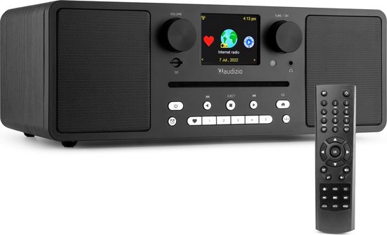 DAB radio met Bluetooth - Audizio Naples - 60W FM & internetradio met cd speler + mp3... | bol.com