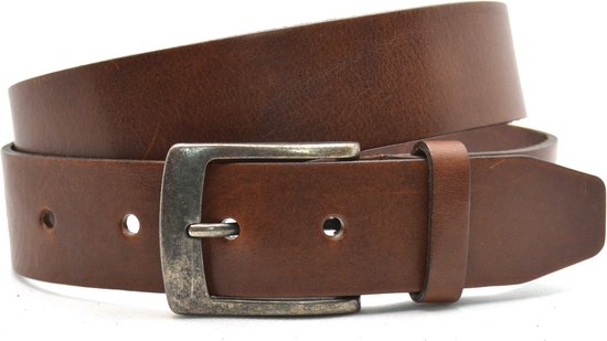 4 cm bruine riem - Riemmaat 105 - totale lengte riem 120 cm - rundleer ...