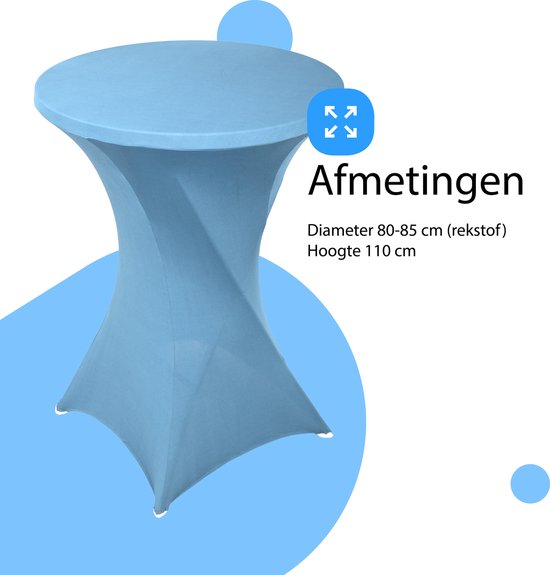 Statafelrok Licht Blauw / Baby Blauw x 12 – ∅80-85 x 110 cm – Stretch 12 stuks –... | bol