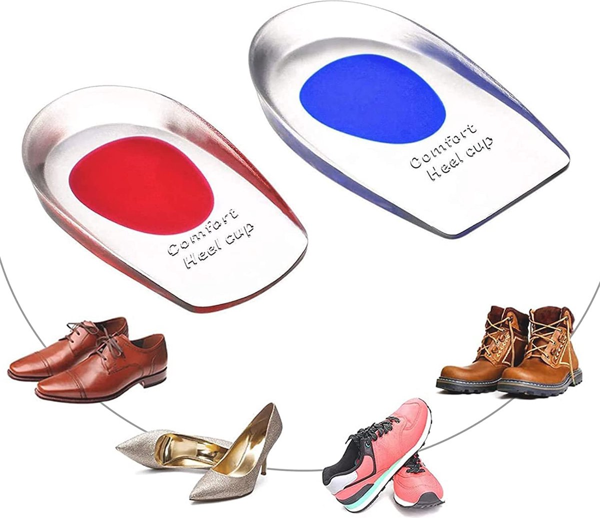 Carehabi Hielspoor-inzetstukken voor schoenen dames en heren, 2 paar ...