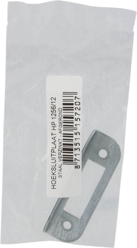 Nemef Hoeksluitplaat - afgerond - 80 x 24 x 12 mm (LxBxH/B+LIP) - staal ...