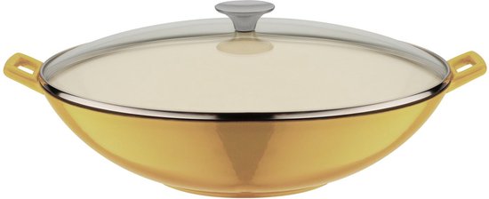 GSW Gietijzeren Wokpan - Wok - Geel - Geschikt voor de vaatwasser: ja ...