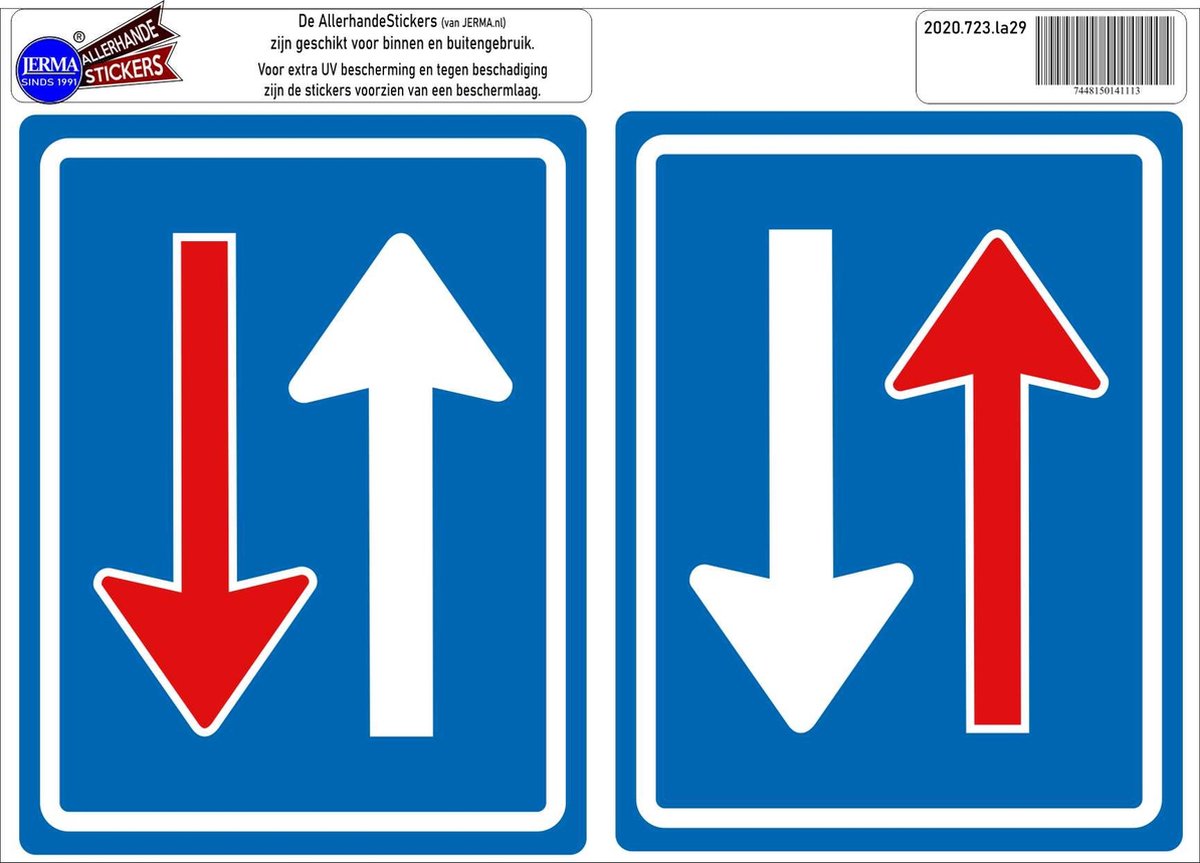 Voorrang Op Tegemoetkomend Verkeer verkeersbord sticker set 2 stuks (M ...