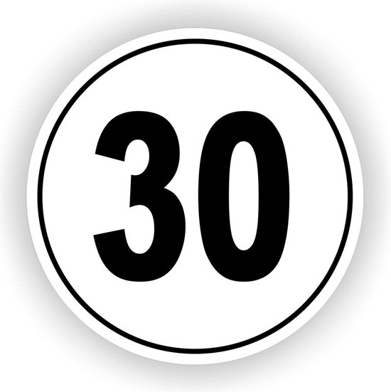 Snelheidssticker zwart/wit max. 30 km. | bol.com