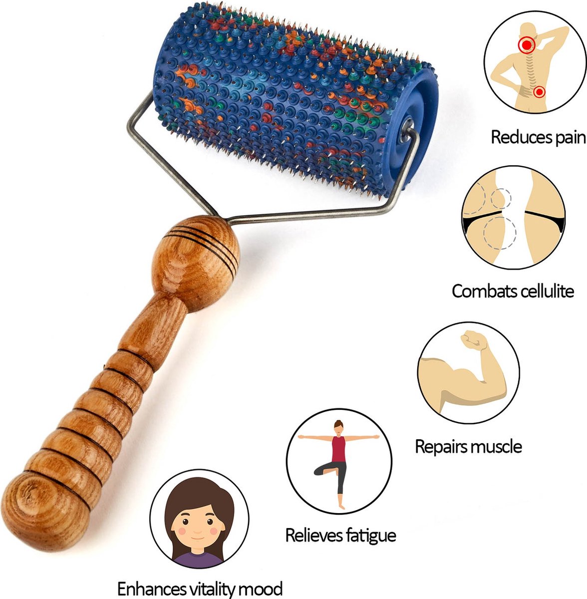 Lyapko - Big M roller - Acupressuur roller groot - Naalden 5mm | bol