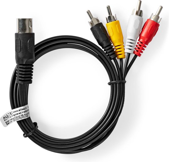 DIN naar Tulp kabel - DIN 5-Polig - 4x Tulp male - Stereo - Analoog - 1 ...