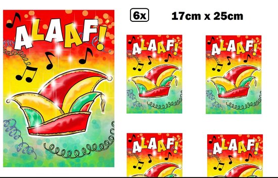 6x Raamsticker Alaaf 17cm x 25cm - Carnaval raam sticker adhesive ...