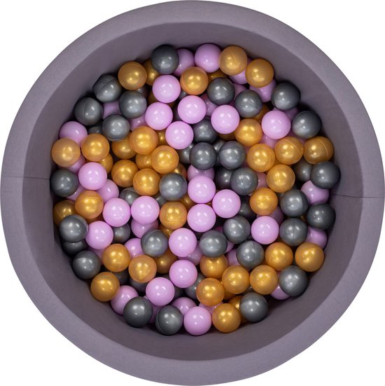 Ballenbak babys - Grijs - 150 ballen in de kleuren Lila, Grijs en Goud ...
