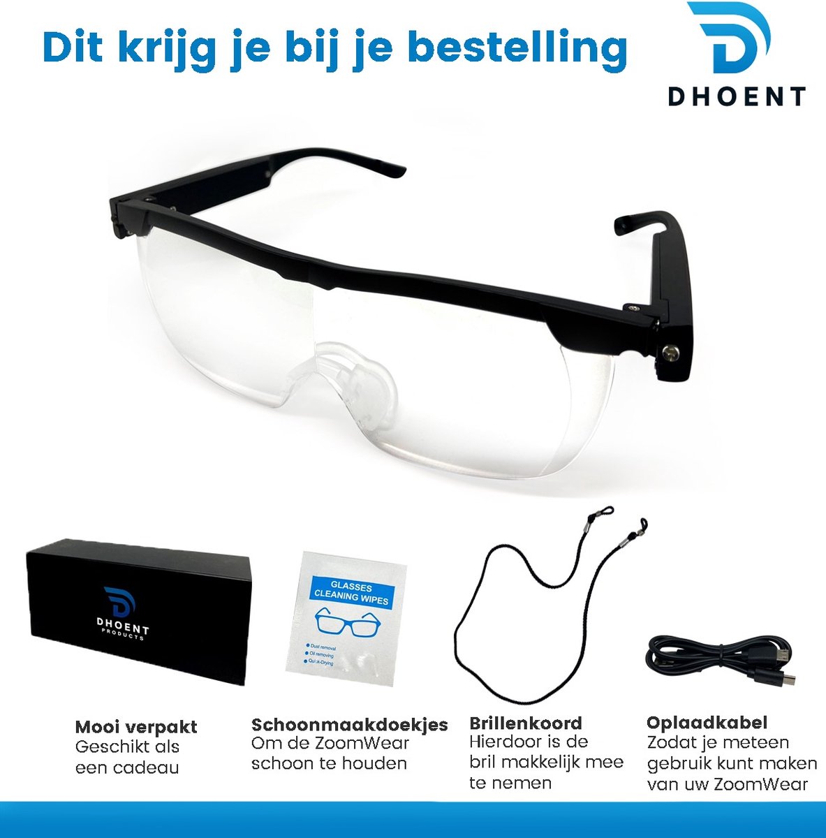 Vergrootglas Bril met Ledverlichting - Loepbril - Vergrotende bril ...
