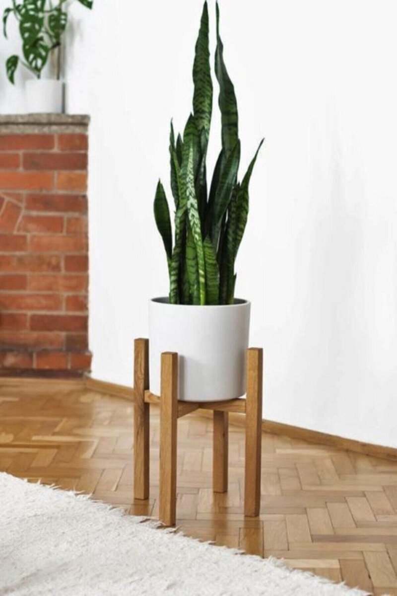 Bienwood, houten bloempotstandaard, 1x standaard, houten bloempot ...