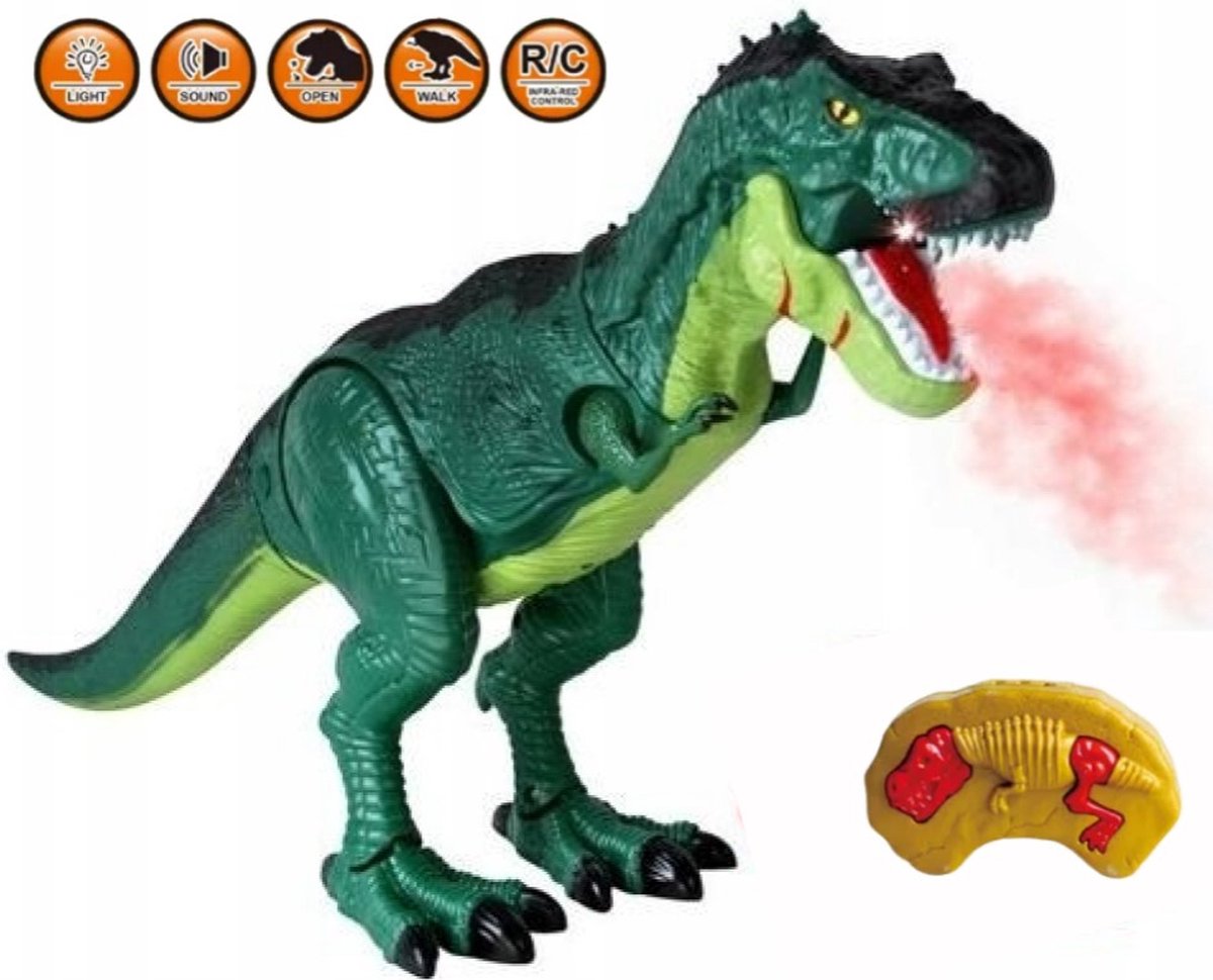 RC T-Rex Dinosaurus met Geluid en Spuugt Vuur - Afstandbestuurbare ...