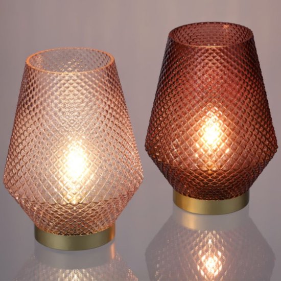 LED-lamp Bordeaux Rood – XL- H27 cm – Werkt op batterijen (incl. lamp ...