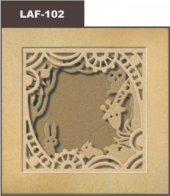 Cardboard photo frame 21x21cm - Animals | bol