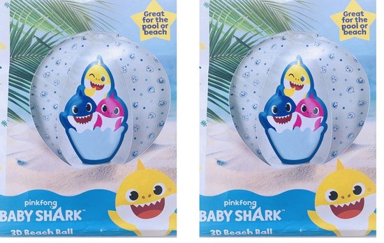 Baby shark Opblaasbare Strandbal - Grijs / Blauw - Plastic | bol