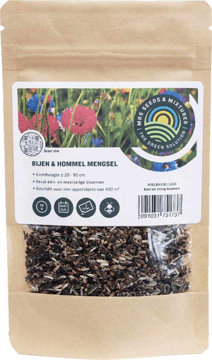 Bijen & Hommels bloemenmengsel | 1- en meerjarig | 250 gram - 125m2 ...