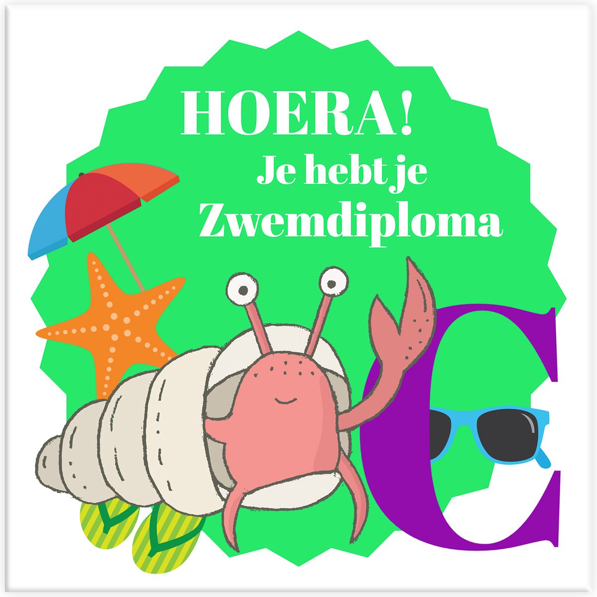 HD Tegeltje Zwemdiploma C - Cadeau diploma afzwemmen - zwemdiploma ...