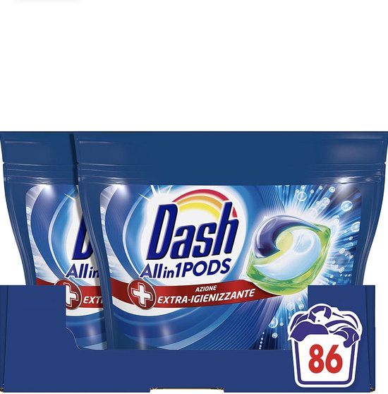 Dash Pods Détergent pour machine à laver en capsules, 86 lavages (2x43 ...