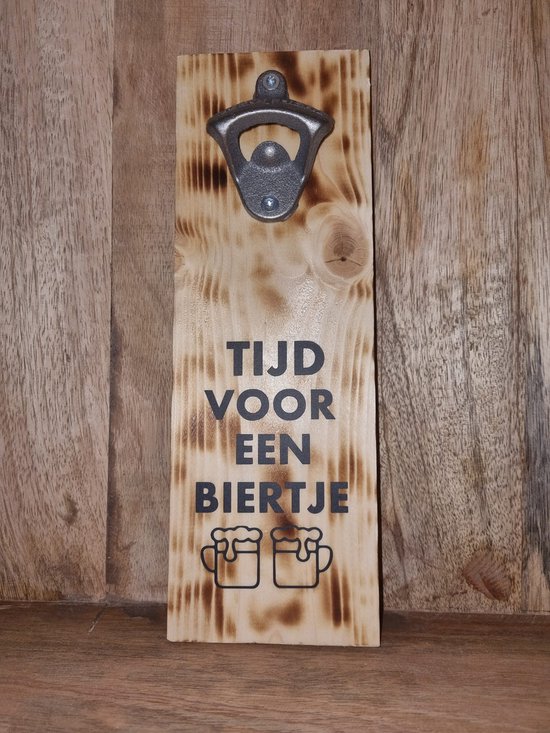 Wand flesopener tijd voor een biertje | bol