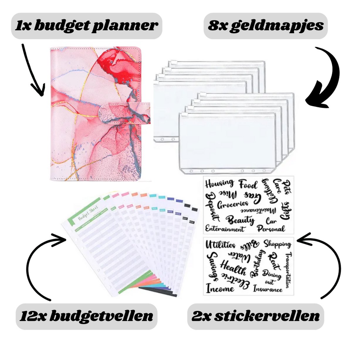 Budget Planner met Geldenveloppen | Huishoudboekje | Kasboek | Money ...