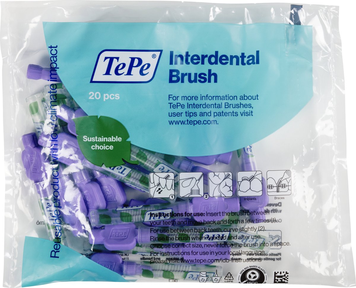 TePe Interdentale Ragers Original Paars ISO maat 6 – 1,1 mm (20 stuks ...