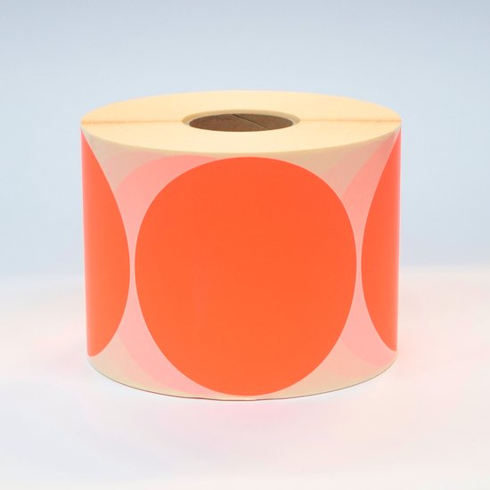 Blanco Stickers op rol 100mm rond - 1000 etiketten per rol - mat fluor ...