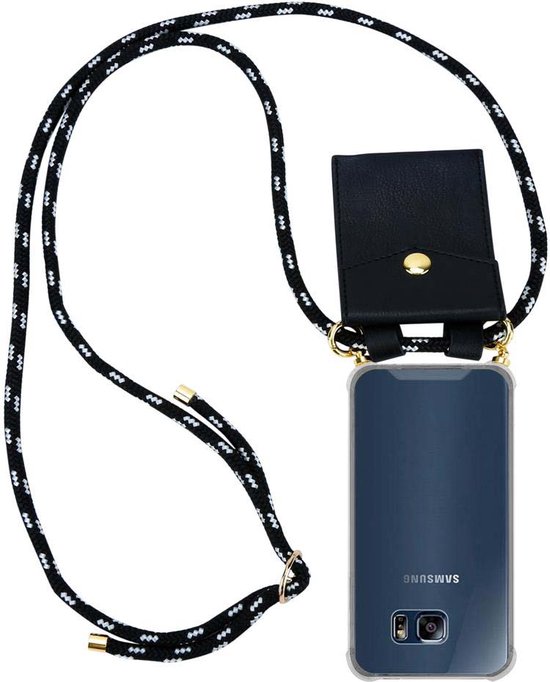Cadorabo Hoesje geschikt voor Samsung Galaxy S6 EDGE in ZWART ZILVER ...
