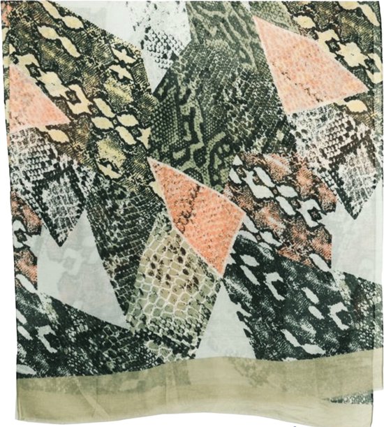 Lange Dunne Sjaal - Slangenprint - Groen - 180 x 80 cm (20226#) | bol